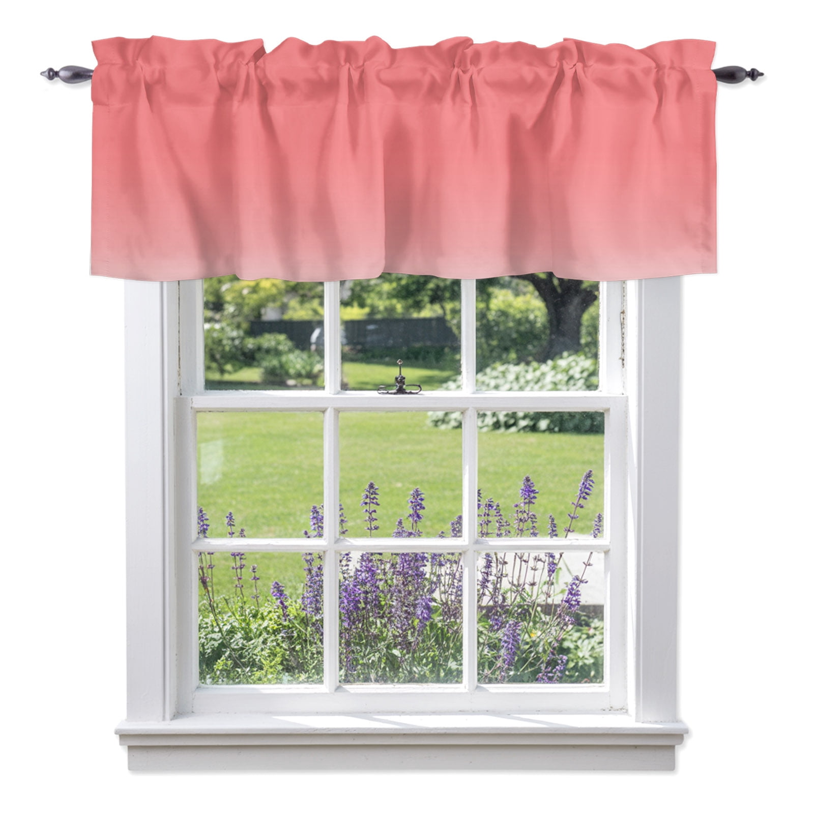 Coral Red Gradient Valances for Windows, Simple Color Gradient Abstract ...