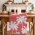 Coral Red Palm Trees Dining Table Runner, Summer Beach Tropical ...
