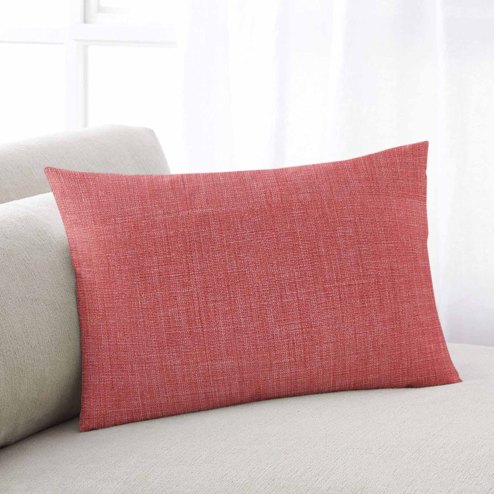 Coral Red Pillow Covers 24x36 Inch Cal King Size, Farmhouse Burlap ...