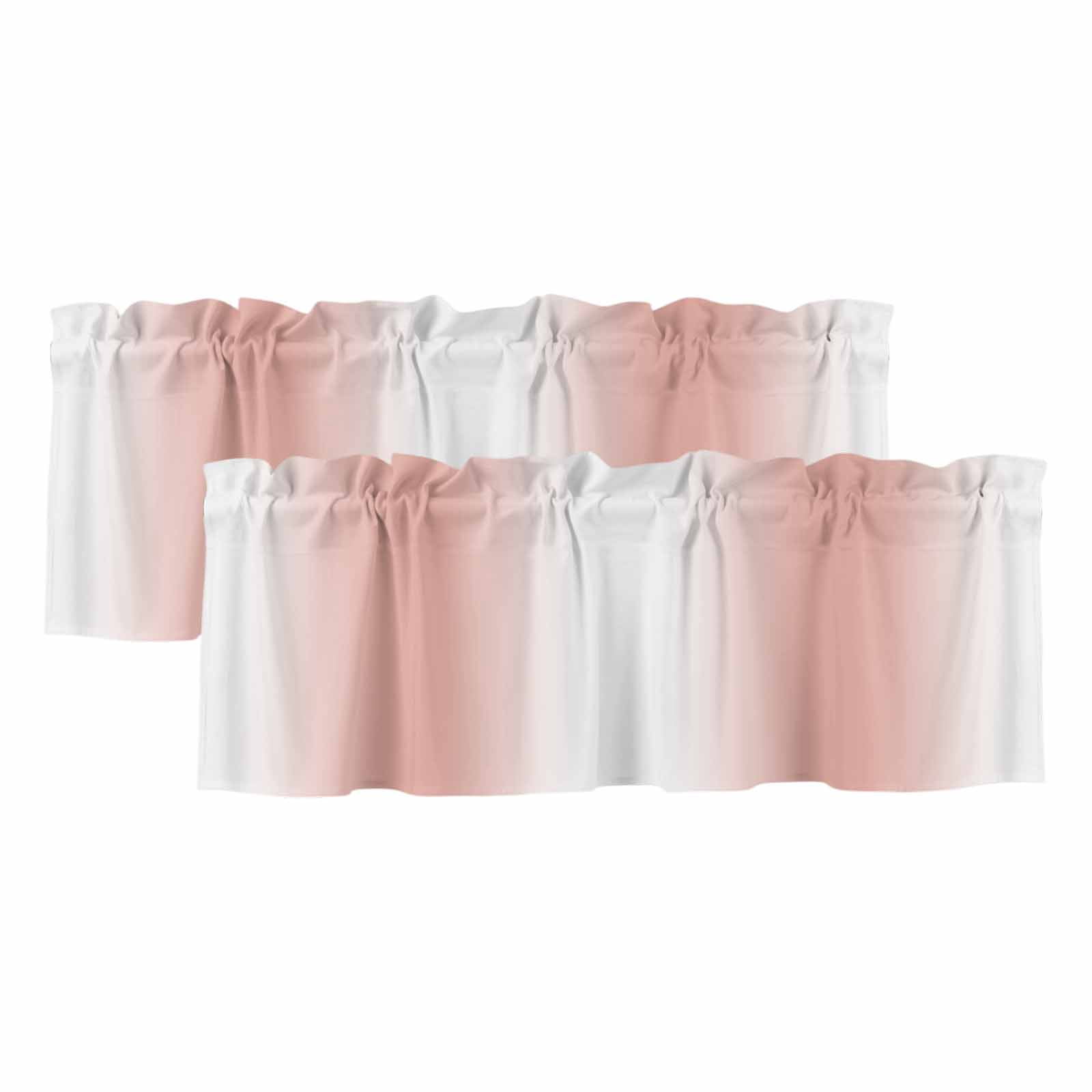 Coral Red White Valances for Windows, Decorative Rod Pocket Window ...