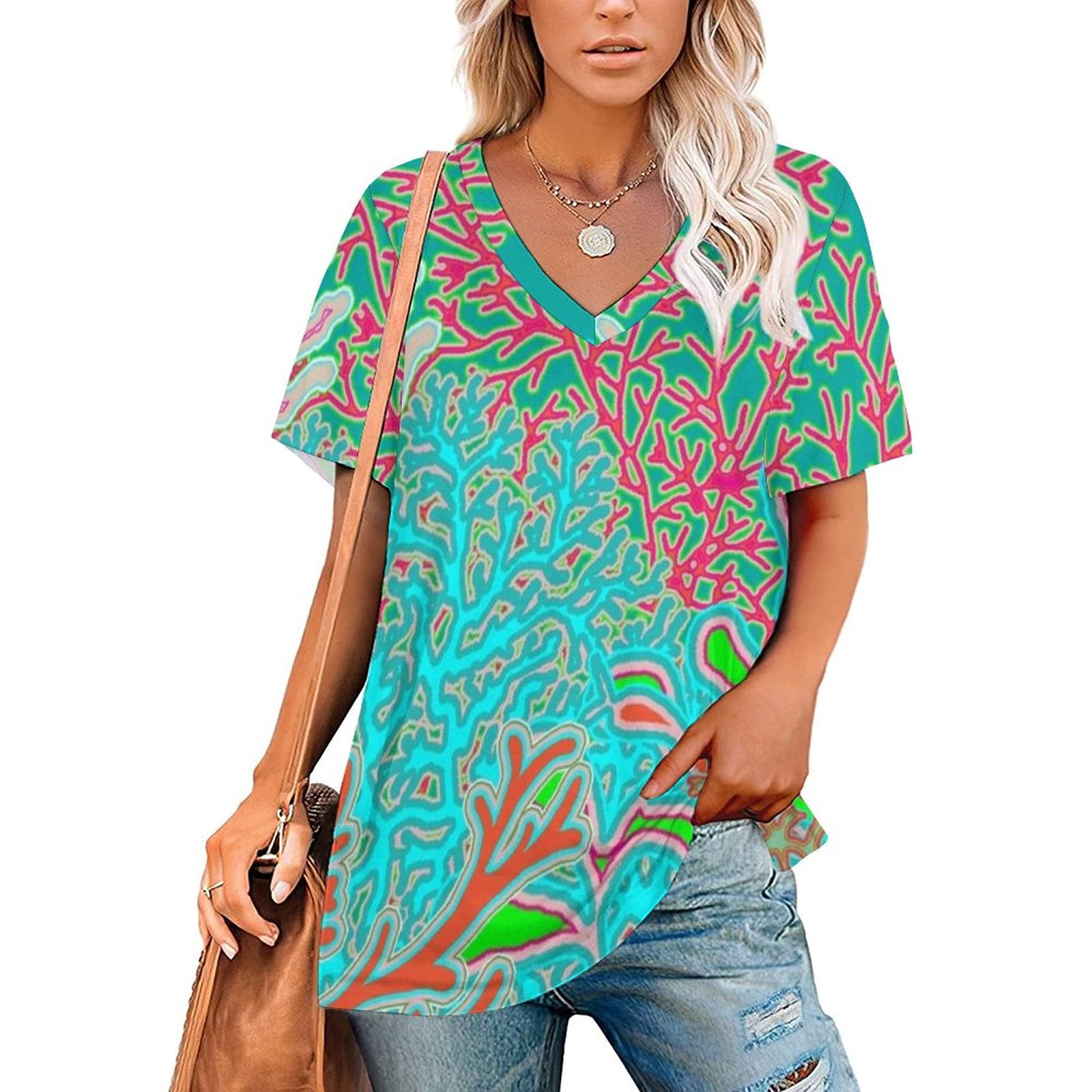 Coral Reef # 2 By Hollyce Jeffriess Women Zipper Sexy Printed Vintage T ...