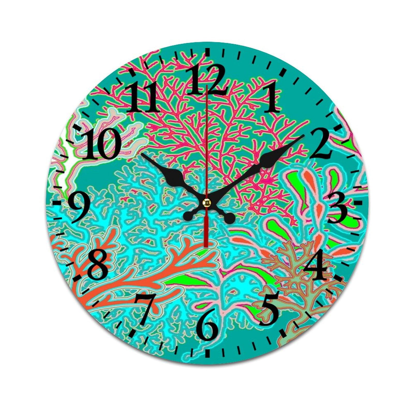 Coral Reef # 2 by Hollyce Jeffriess Wall Clock Modern Design Clocks ...