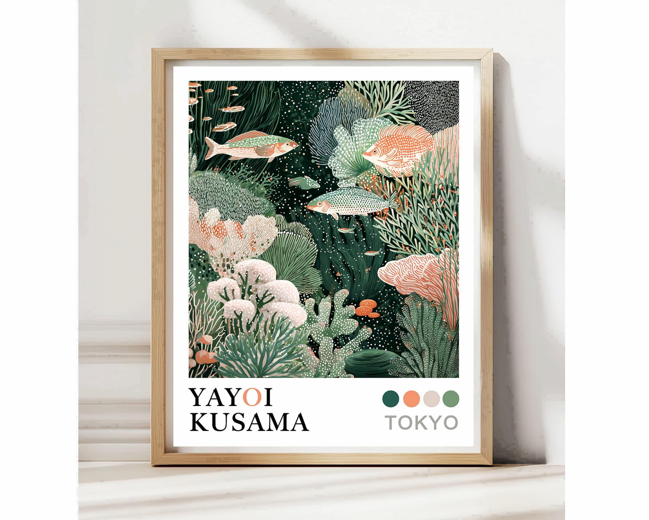 Coral Reef Art Print: Sage Green Ocean Poster, Japandi Coastal Decor ...