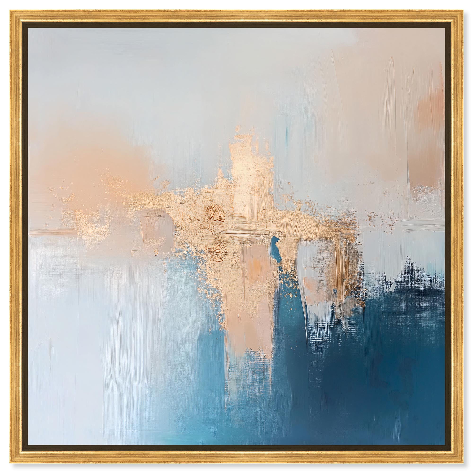 Coral Reef Canvas Coastal Abstracts by Art Remedy, Gold Frame, 20 x 20 ...