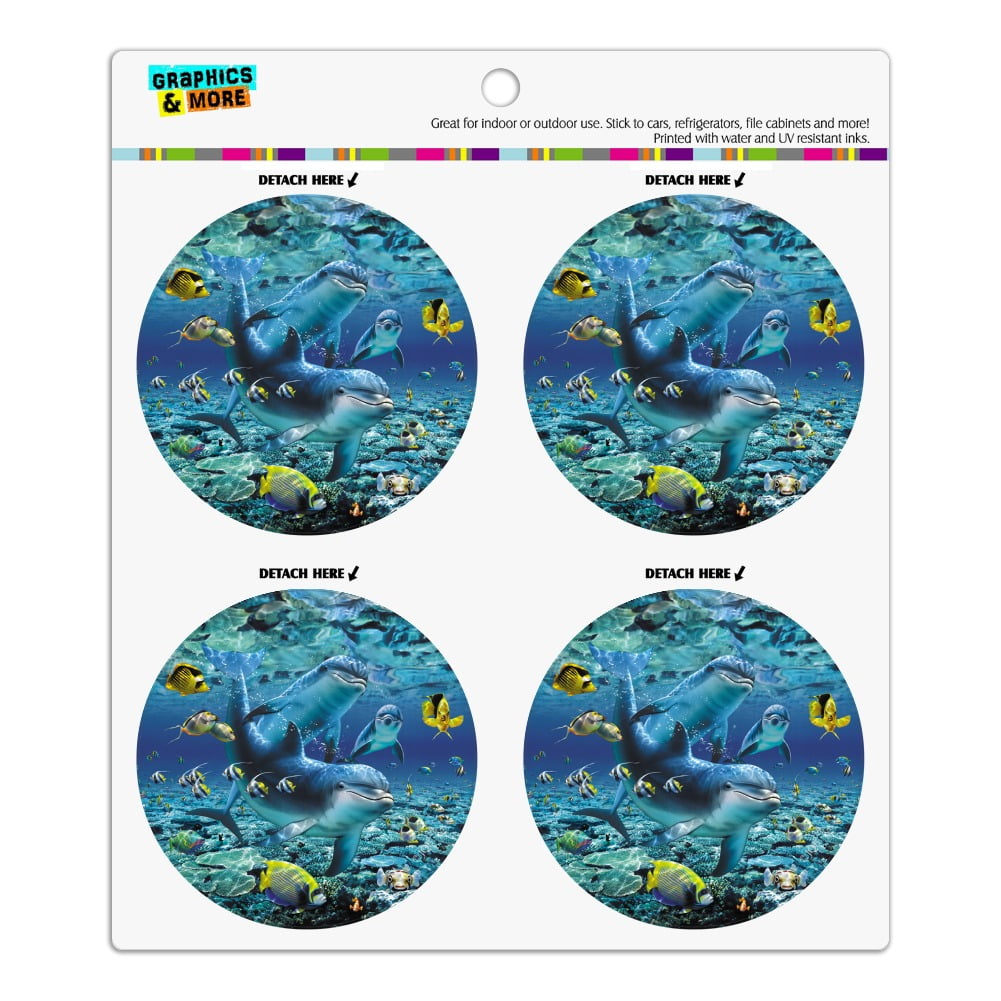 Coral Reef Diving Dolphin Pals Diving Refrigerator Fridge Locker Vinyl ...