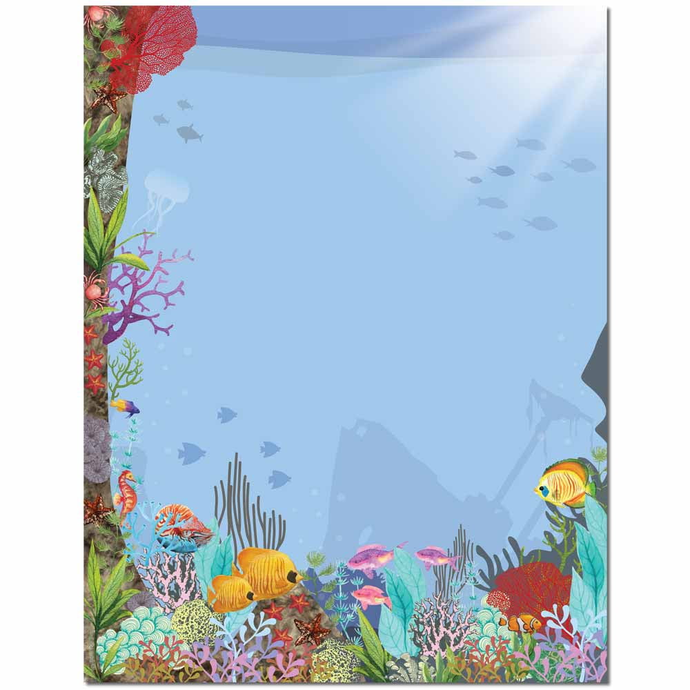 Coral Reef Letterhead Laser & Inkjet Printer Paper, 100 Sheets per Pack ...