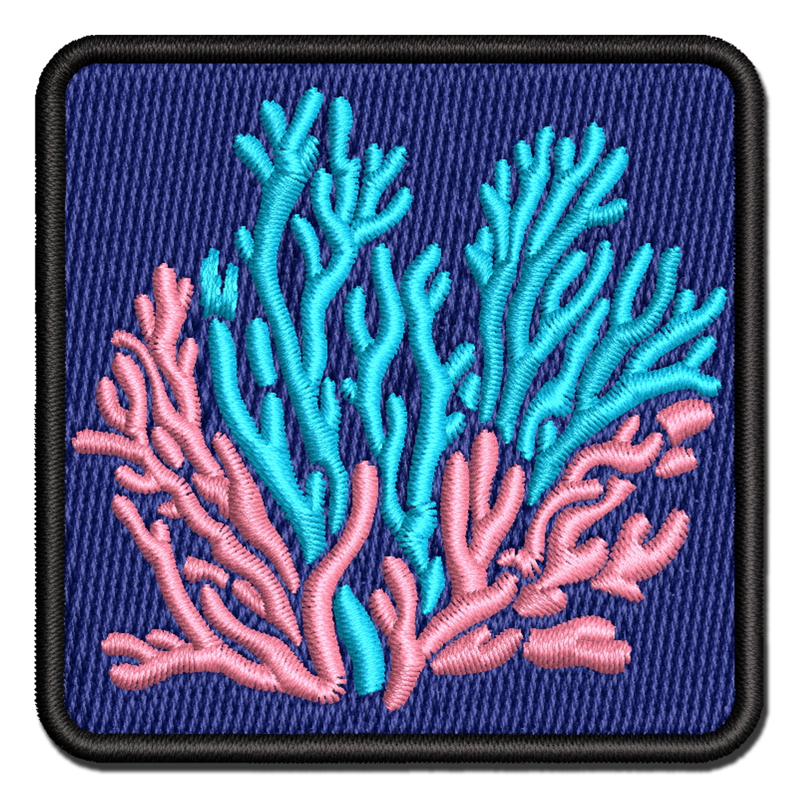 Coral Reef Ocean Applique Multi-Color Embroidered Iron-On Patch - 3 ...
