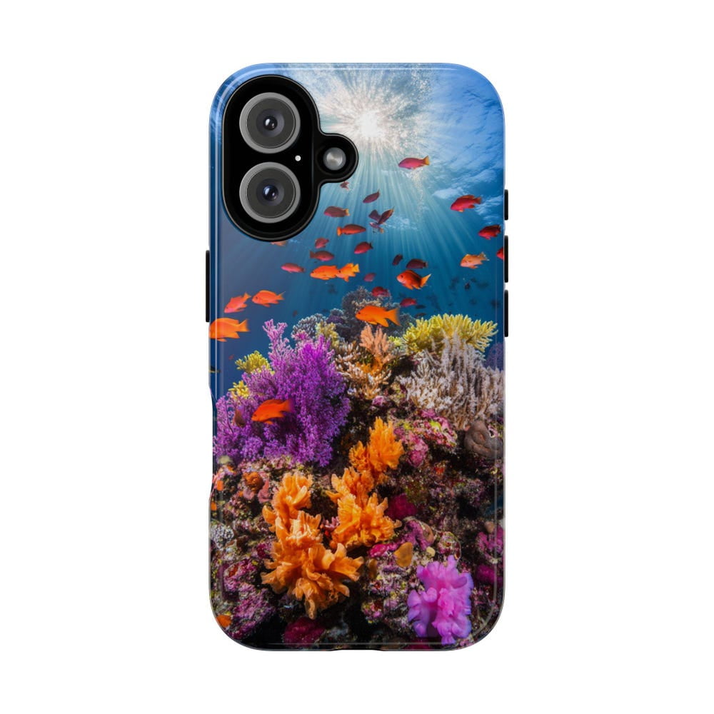 Coral Reef Ocean Marine Life Fish Phone Case for iPhone 11-17 Pro Max ...