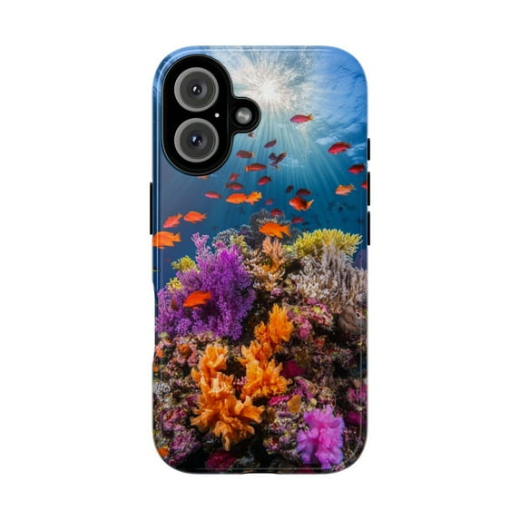 Coral Reef Ocean Marine Life Fish Phone Case for iPhone 11-17 Pro Max ...