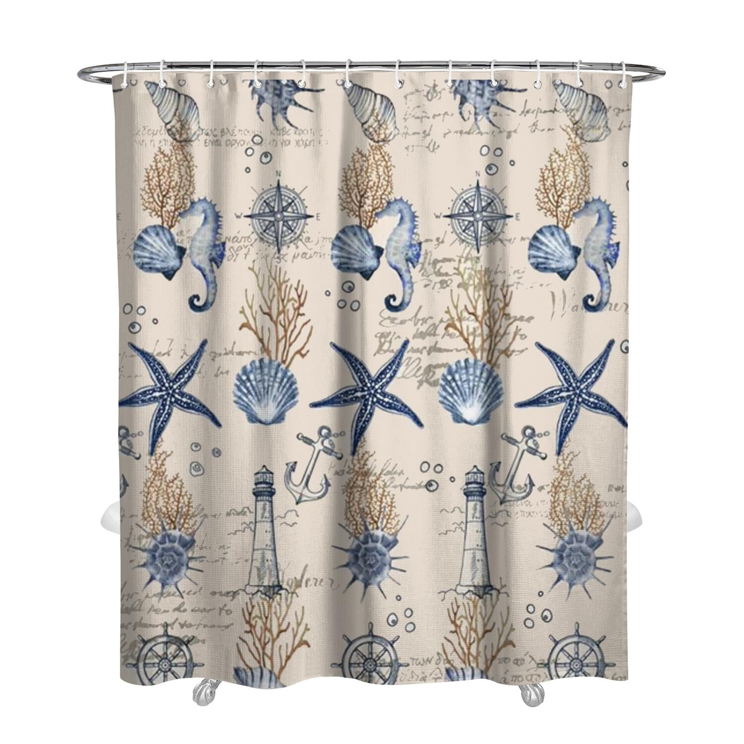 Coral Reef Ocean Marine Life Shower Curtain 72x84in with Hooks ...