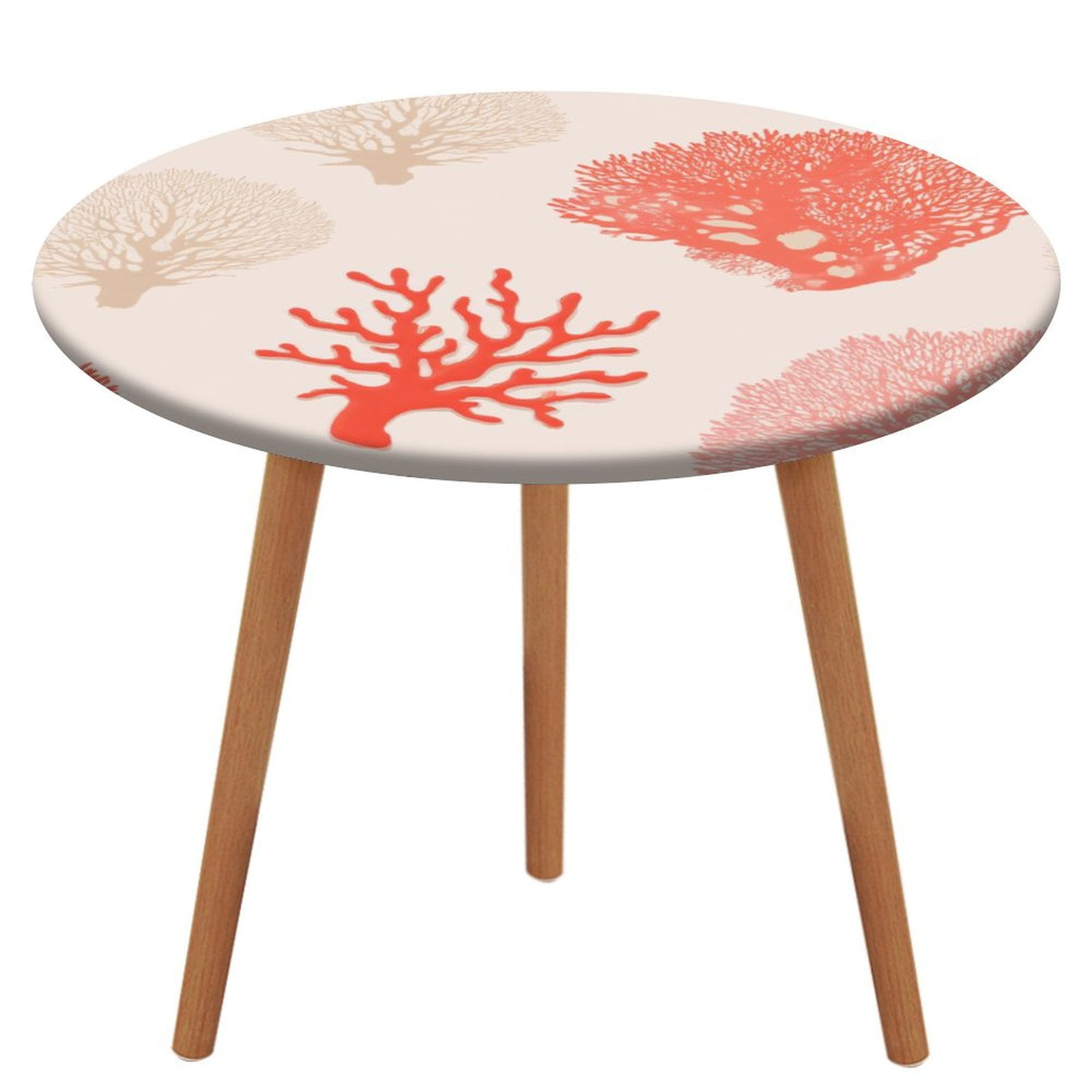 Coral Reef Pattern Print Pattern Round Tablecloth Waterproof Elastic ...