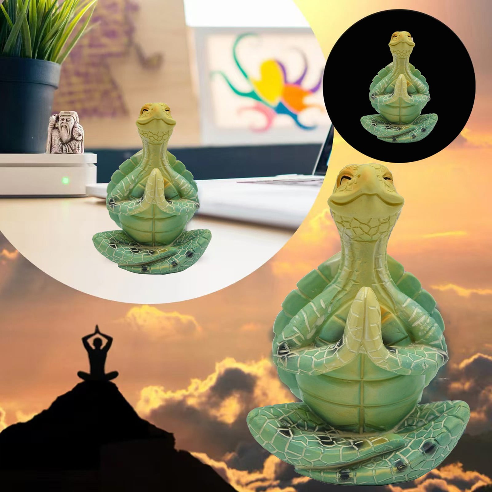 Coral Reef Sea Turtle Meditation Yoga Decor, Garden Figurine Sea Turtle ...