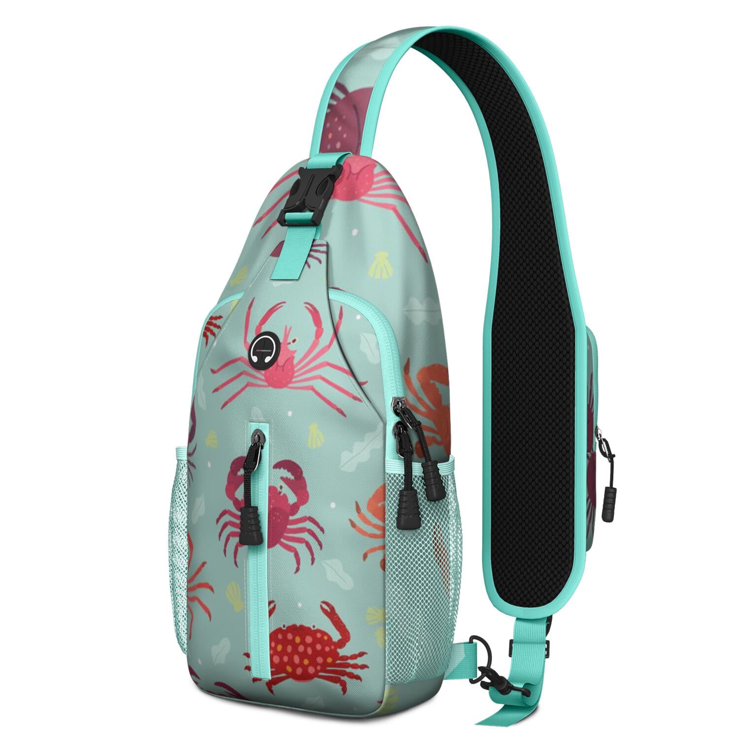 Coral Reef Sling Backpack - Starfish Marine Pattern Chest Bag with 5 ...