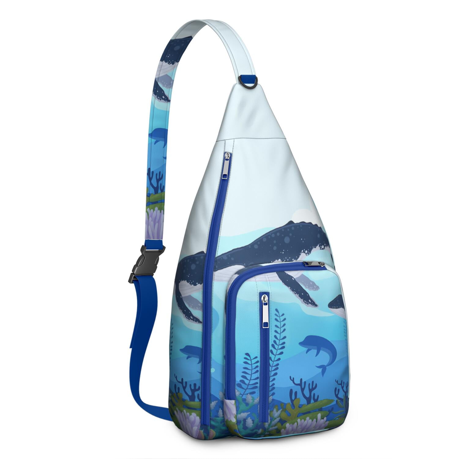 Coral Reef Turtle Sling Backpack - Adorable Marine Animal Design, Anti ...
