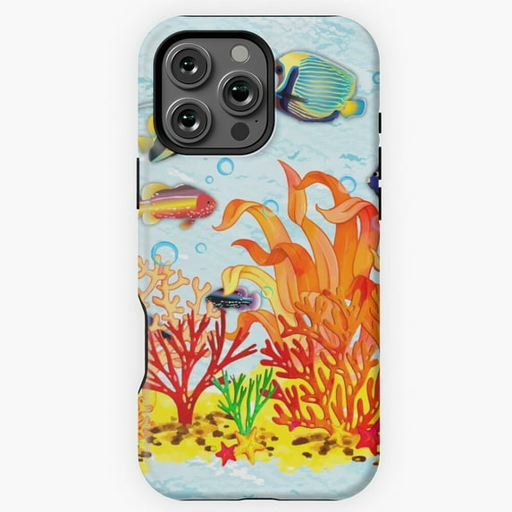 Coral Reef Watercolor Undersea World Ocean Art Phone Case with iPhone ...