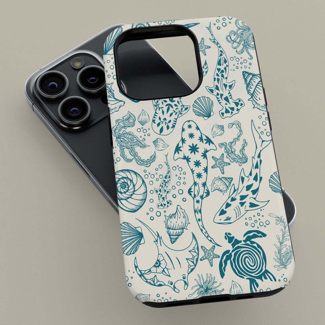 Coral Reef Whale Shark Phone Case for iPhone 11-17 Ocean Animal Design ...