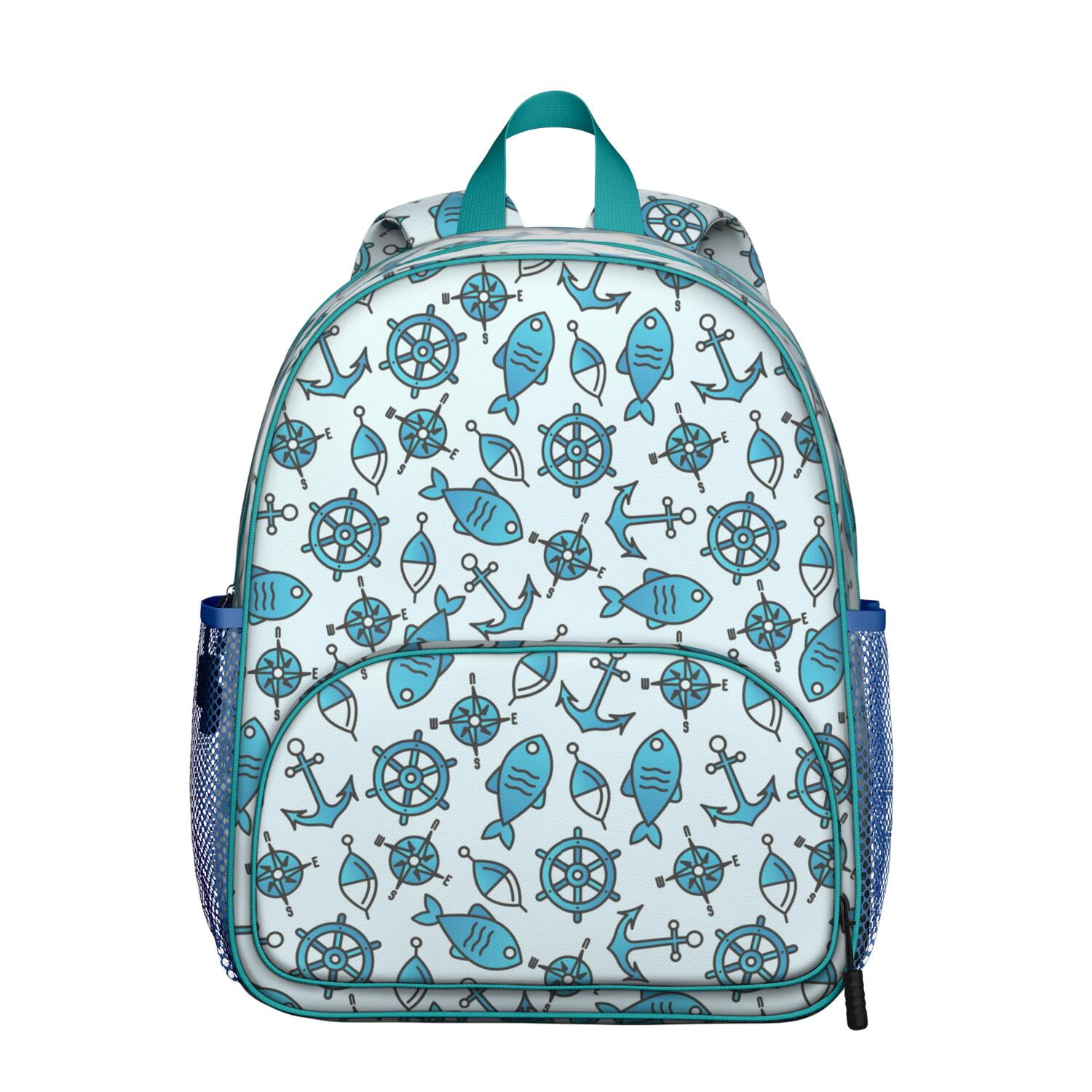 Coral Reef and Anchor Print Backpack, Nautical Mini Bag for Summer ...
