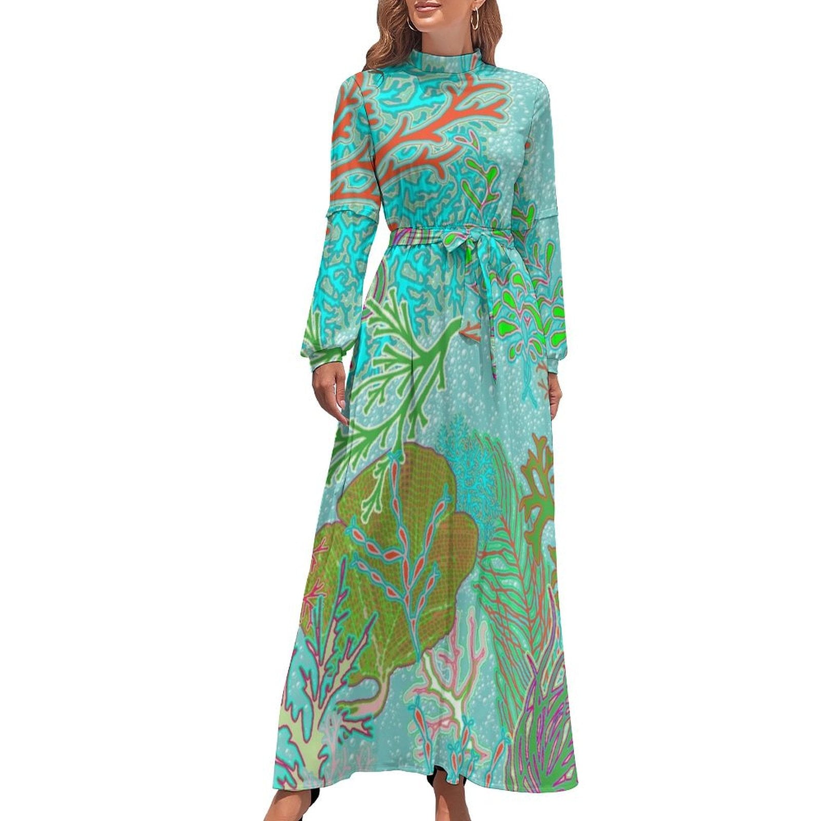 Coral Reef by Hollyce Jeffriess Long Dress dress korean style women evening dress Elegant gown ...