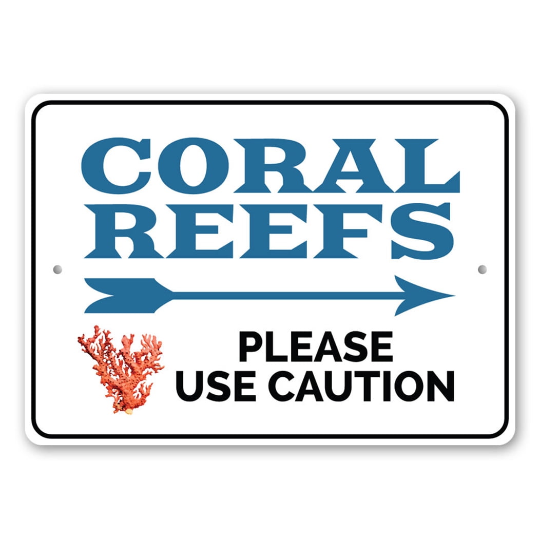 Coral Reefs Please Use Caution, Beach Sign, Arrow Sign, Divers Caution ...