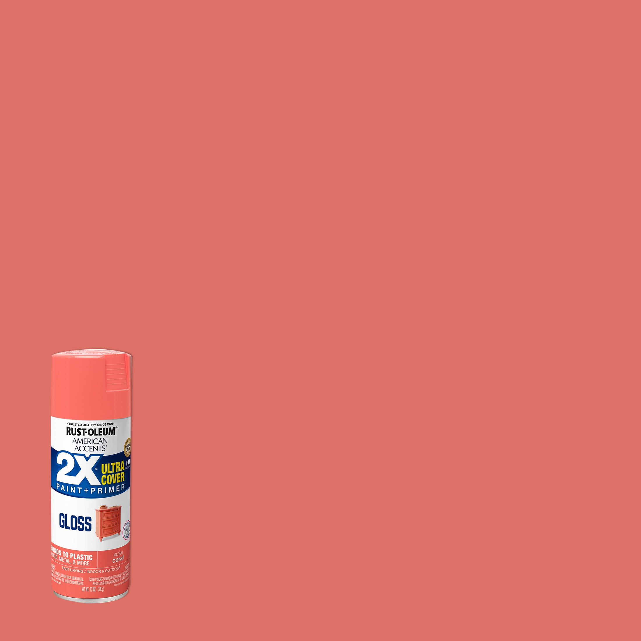 6 Pack, Coral Rust-Oleum American Accents 2X Ultra Cover Gloss Spray ...