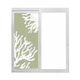 Coral Sage Green Window Privacy Film, Coastal White Ocean Marine ...