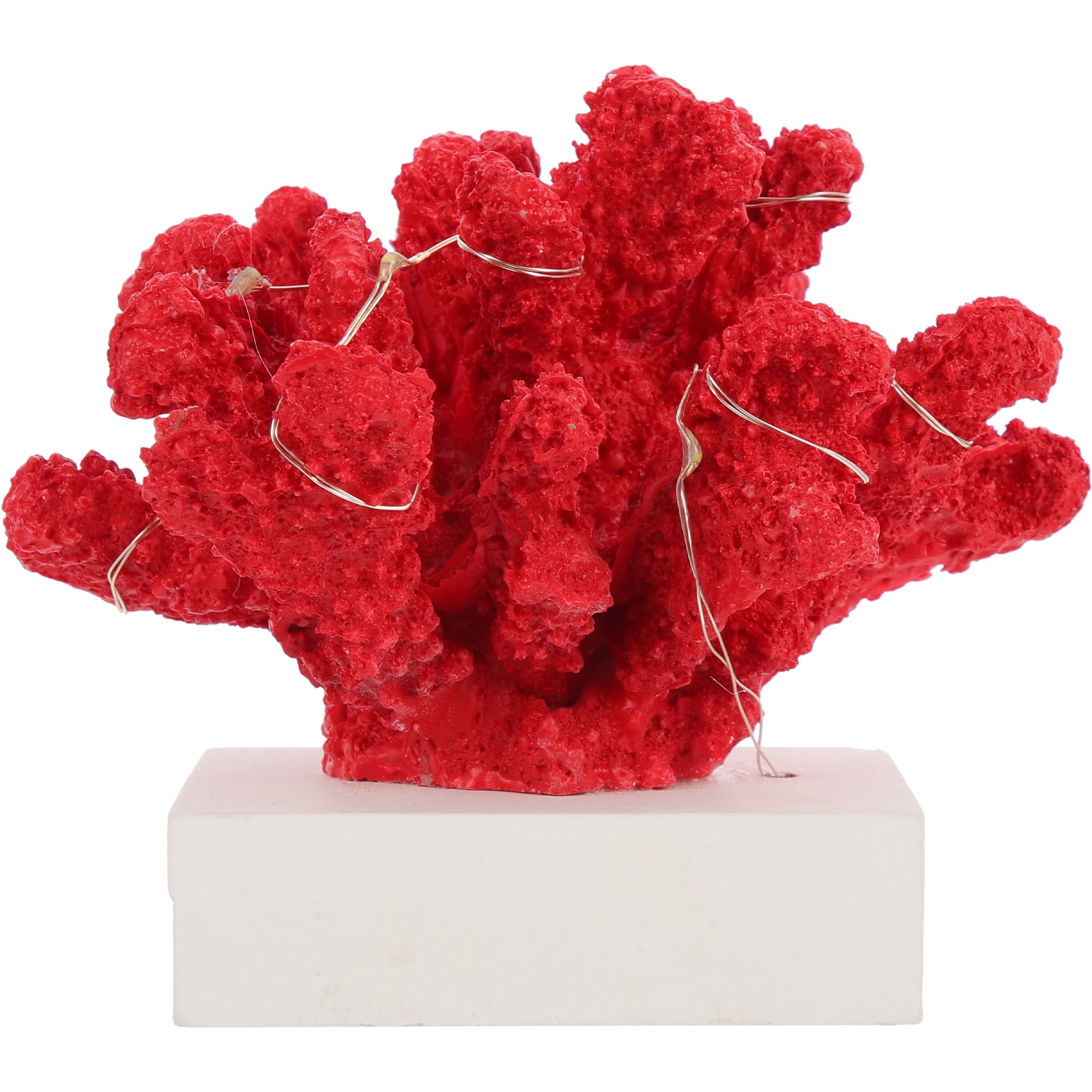 Supvox Red Resin Coral Sculpture with ng Lights for Office Decor ...