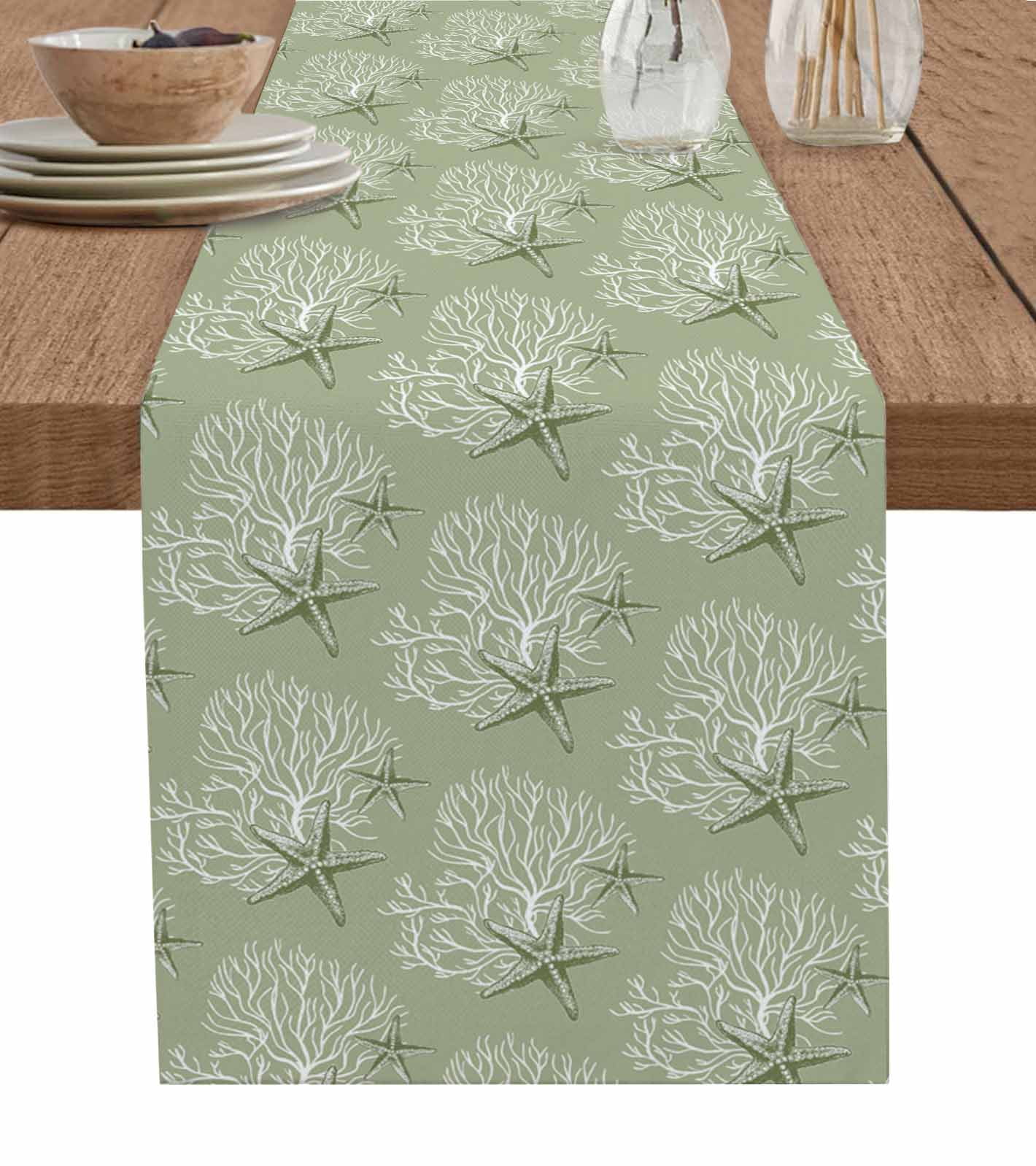 Coral Sea Star Sage Green Table Runner ration Home r Dinner Table ...