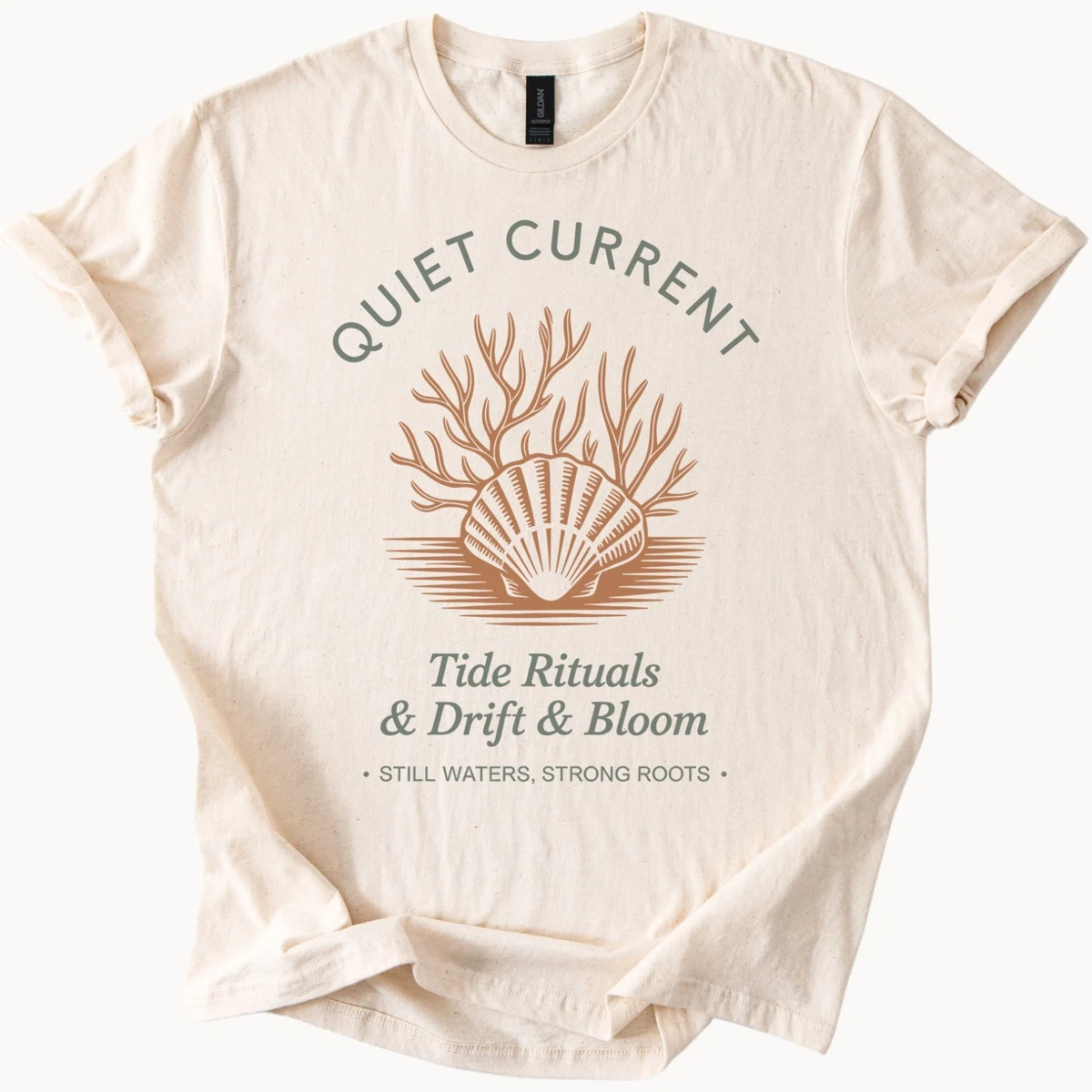 Coral Seashell Ocean Graphic T Shirt Quiet Current Nature Tee Coastal ...