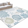 Coral Shell Area Rugs 8x10ft Starfish Seahorse Floor Rug Non Slip Low ...
