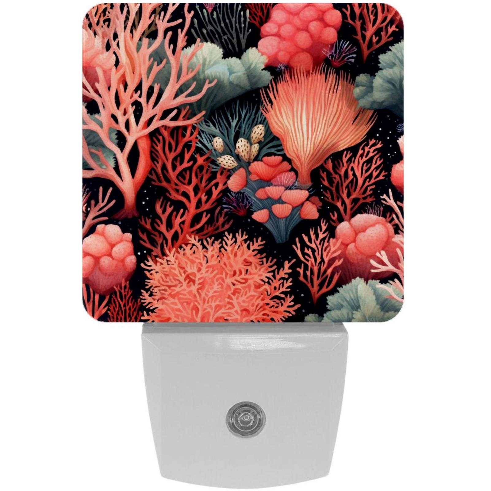 Coral Square LED Night Lights - Small, Portable, and Energy-Efficient ...