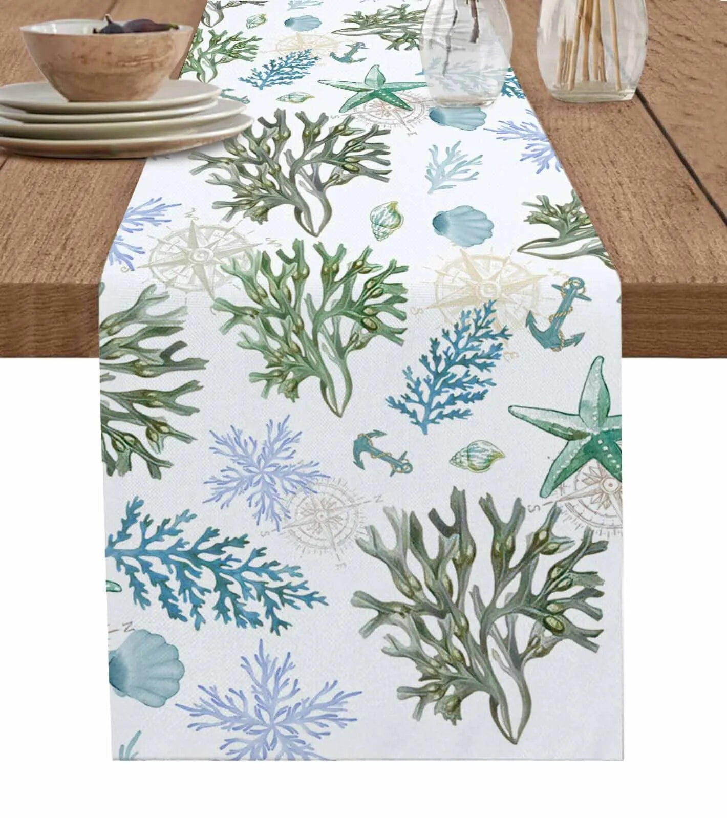 Coral Star Shell Table Runner Wedding r Table Runner Home Dining Coffee ...