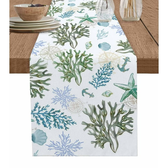 Coral Star Shell Table Runner for Dining Table Kitchen r Tablecloth ...