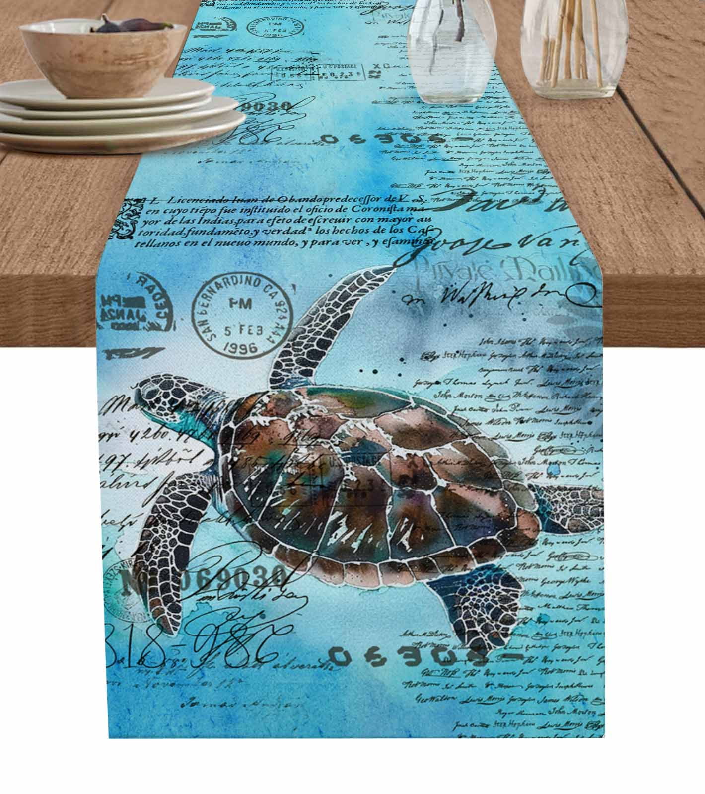 Coral Star Shells Table Runner Wedding Coffee Table Cover r Kitchen ...