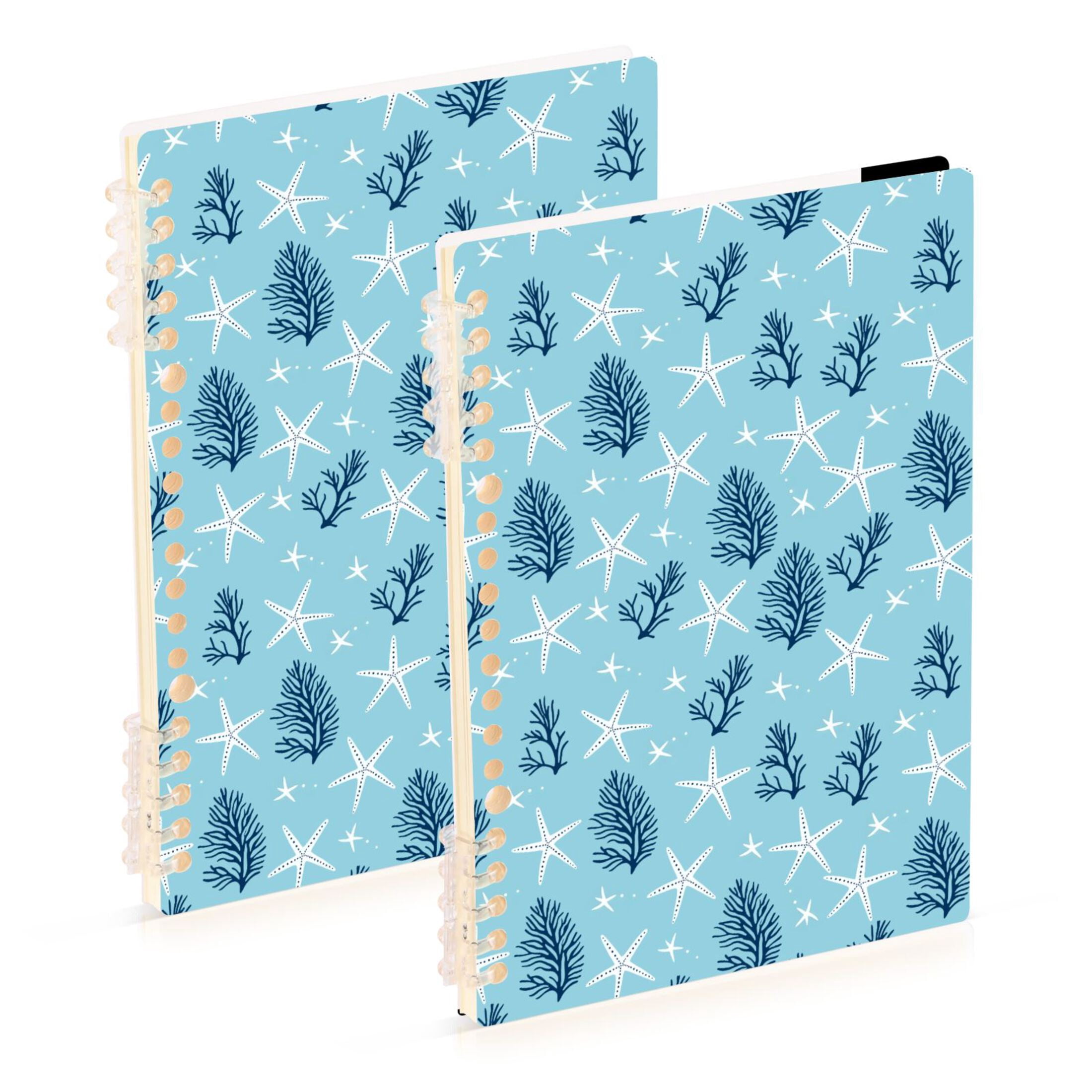 Coral Starfish A5 Notebook Set of 2 Refillable 60 Sheets Detachable ...