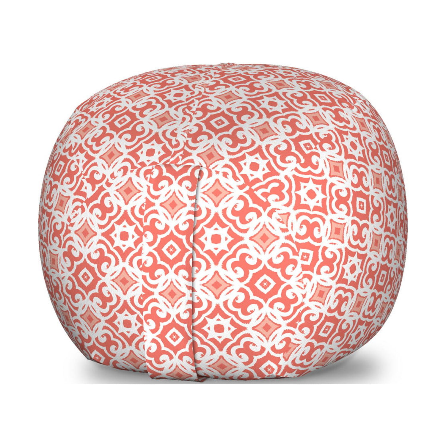 Coral Storage Toy Bag Chair, Geometric Art Deco Pattern with Lacing ...
