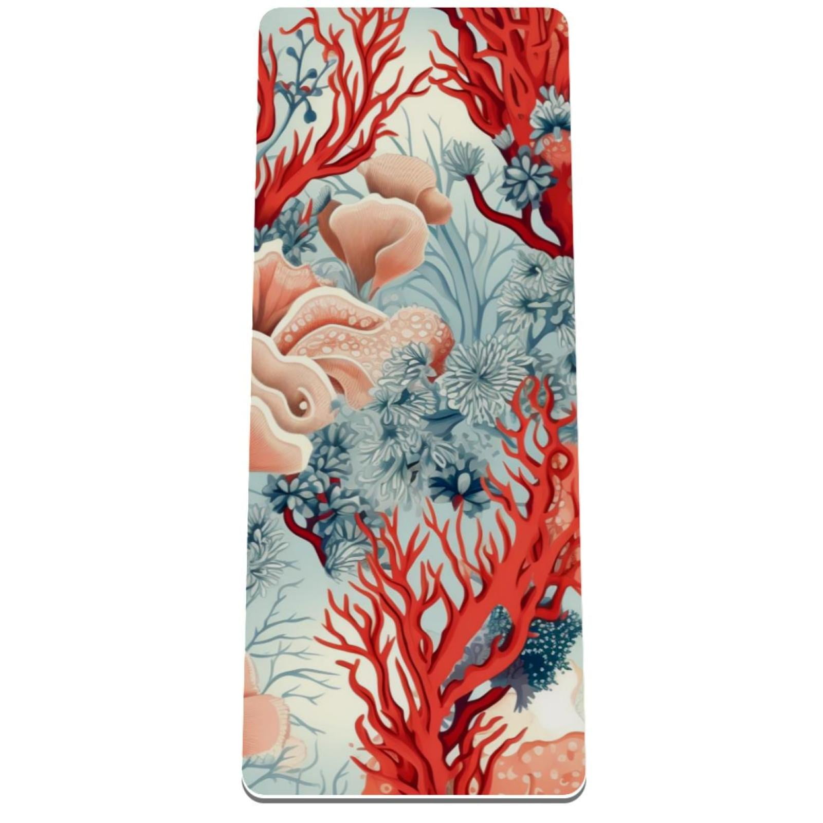 Coral TPE Yoga Mat - Extra Large 32x72 in/80x183 cmx0.8 cm Non-Slip ...