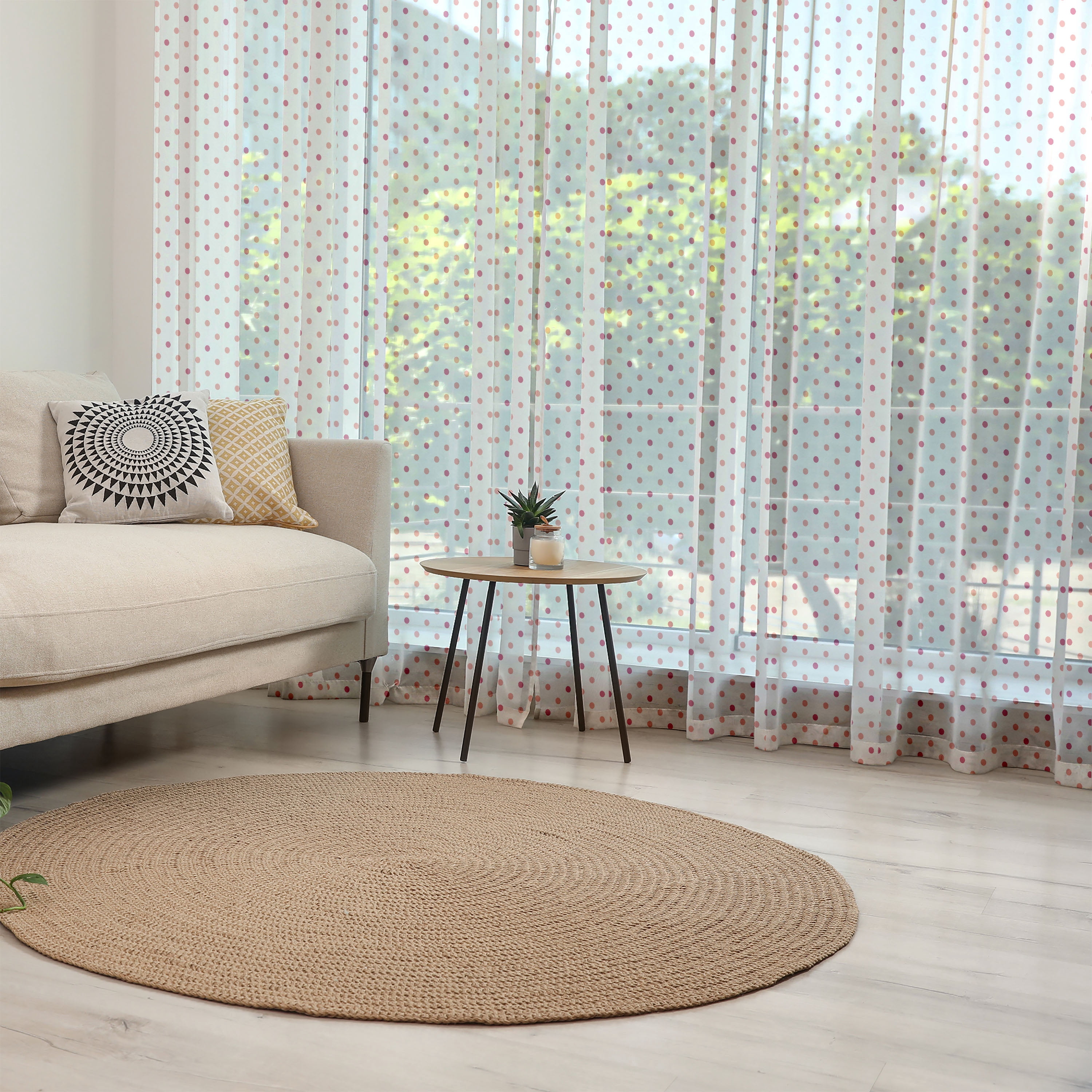 Coral Tulle Curtains with Rod Pocket, Classical Retro Style Soft ...