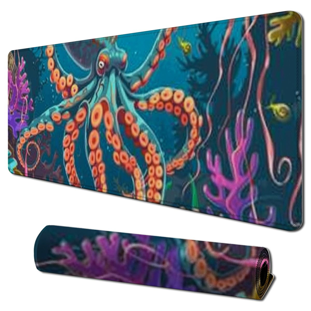 Coral Turtle Underwater World Mouse Pad, Blue Rectangular Mouse Pad ...