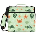 Coral Turtles Crabs Pattern 3 Ring Binder Bag Zipper Binder Organizer ...