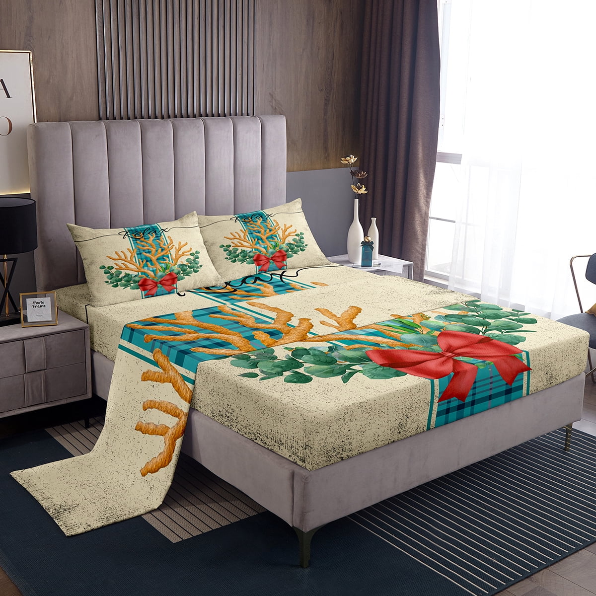 Coral Twin Sheet Set ,Ocean Sheets Tropical Hawaii Beach Bed Sheets Set ...