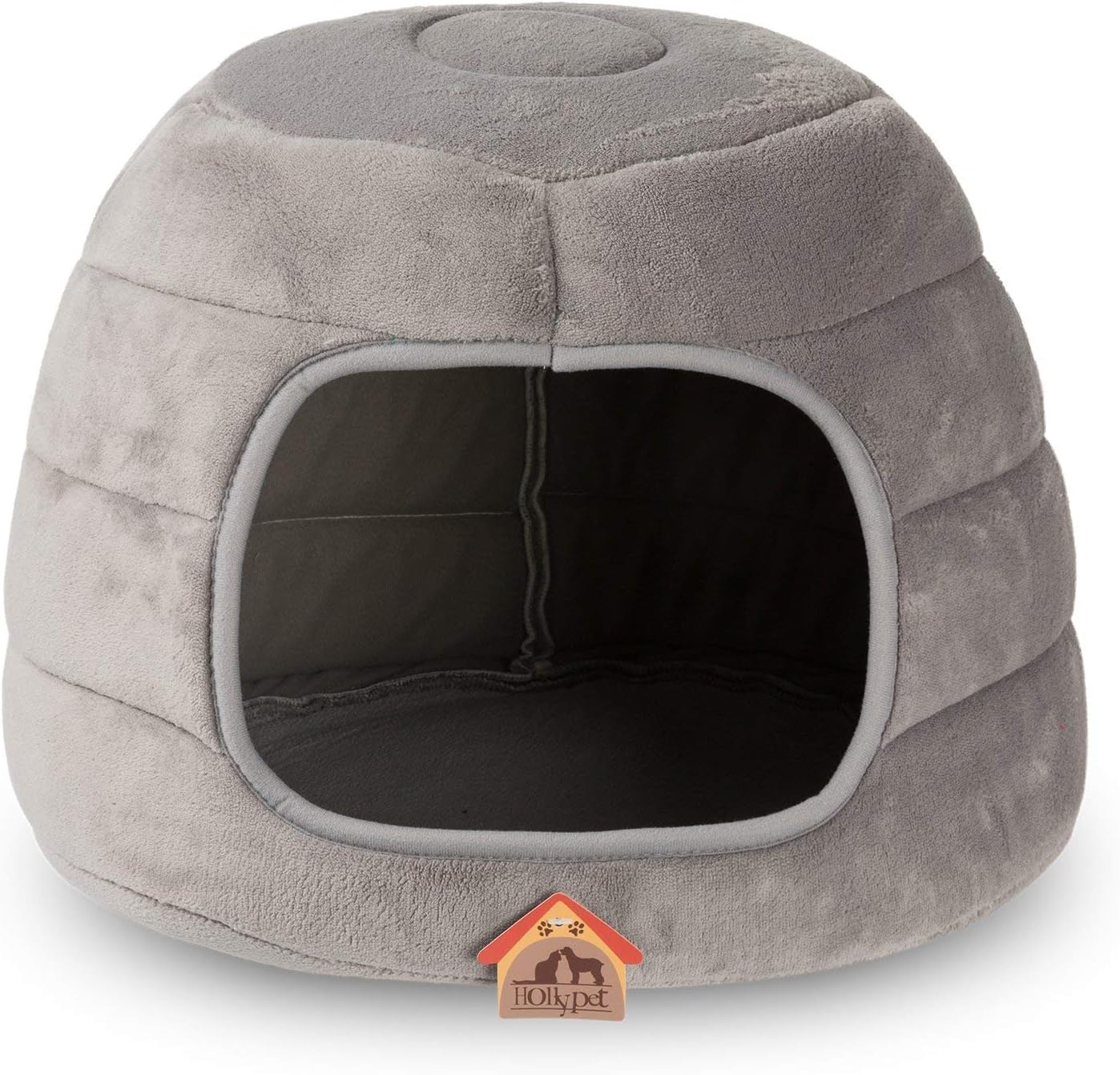 Coral Velvet Cat Bed, 16×16×12.5 inches 2 in 1 Foldable Cave, Self ...