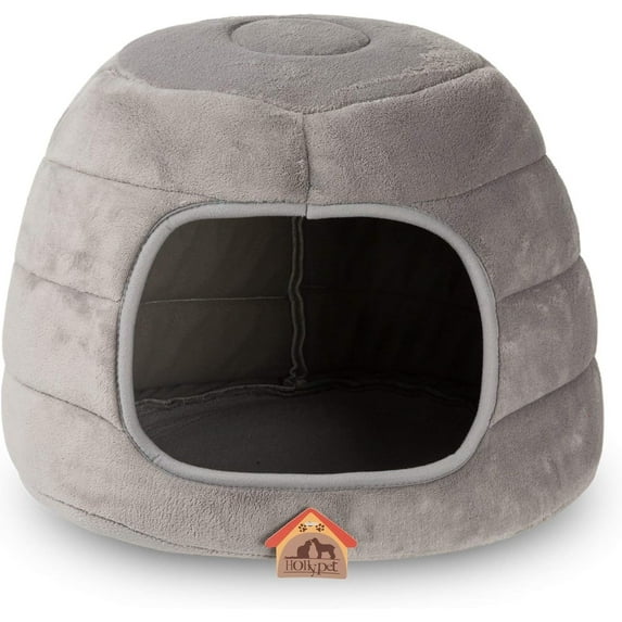 Coral Velvet Cat Bed, Self-Warming High Elastic Foam Pet Bed for Cats ...