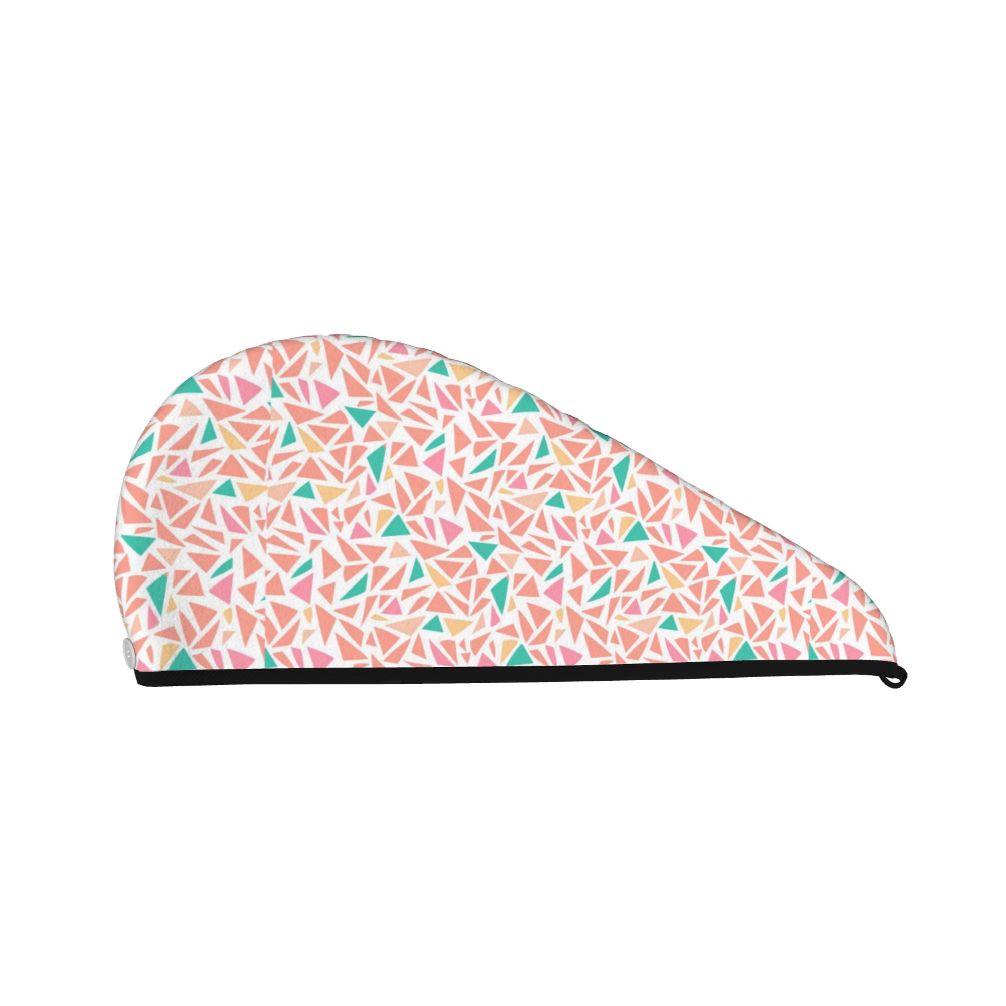 Coral Velvet Dry Hair Cap Abstract Triangle Background Quick Moisture ...