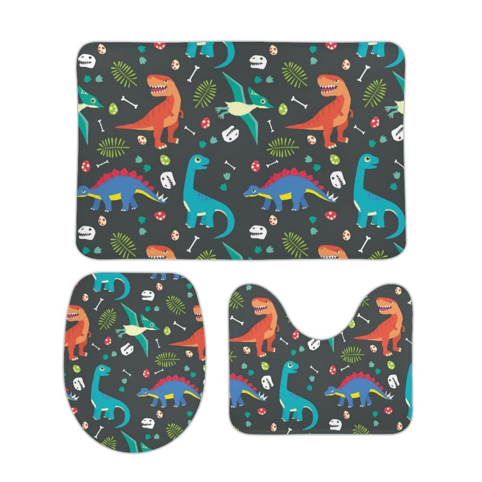 Coral Velvet Floor Mat Three-Piece Set Is Easy To Store Non Slip And ...