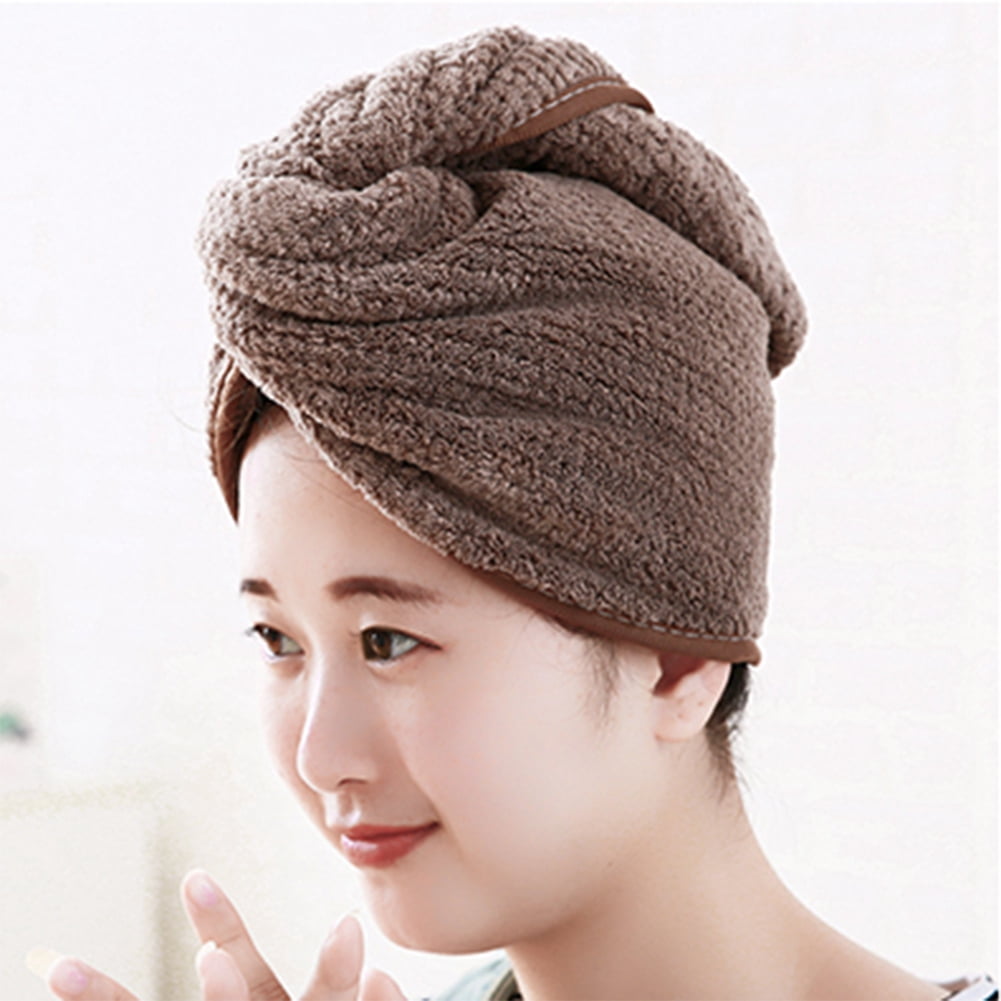 Coral Velvet Hair-Drying Cap Hat Super Absorbency Fast Dry for Bathing ...