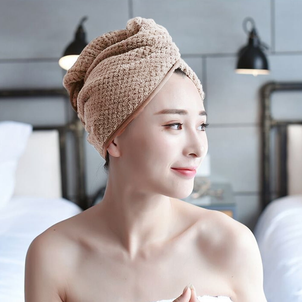 Coral Velvet Hair-drying Cap Hat Thickened Super Absorbency Fast Dry ...