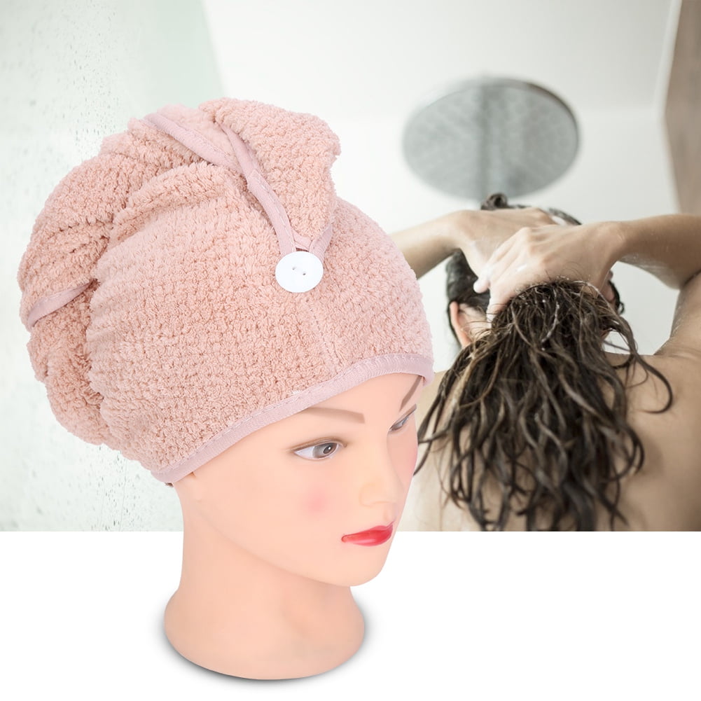 Coral Velvet Hair-drying Cap Thickened Super Absorbency Fast Dry Adult ...