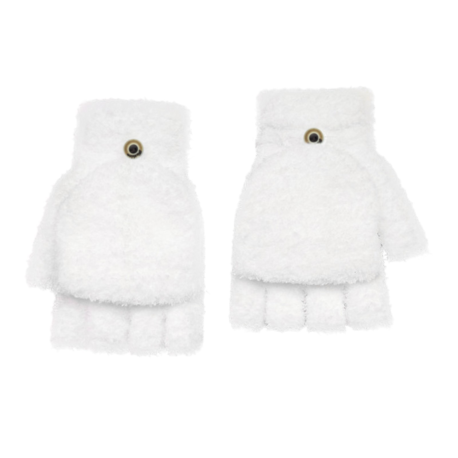 Coral Velvet Knitted Warm Convertible Flip Top Fingerless Winter Sports ...