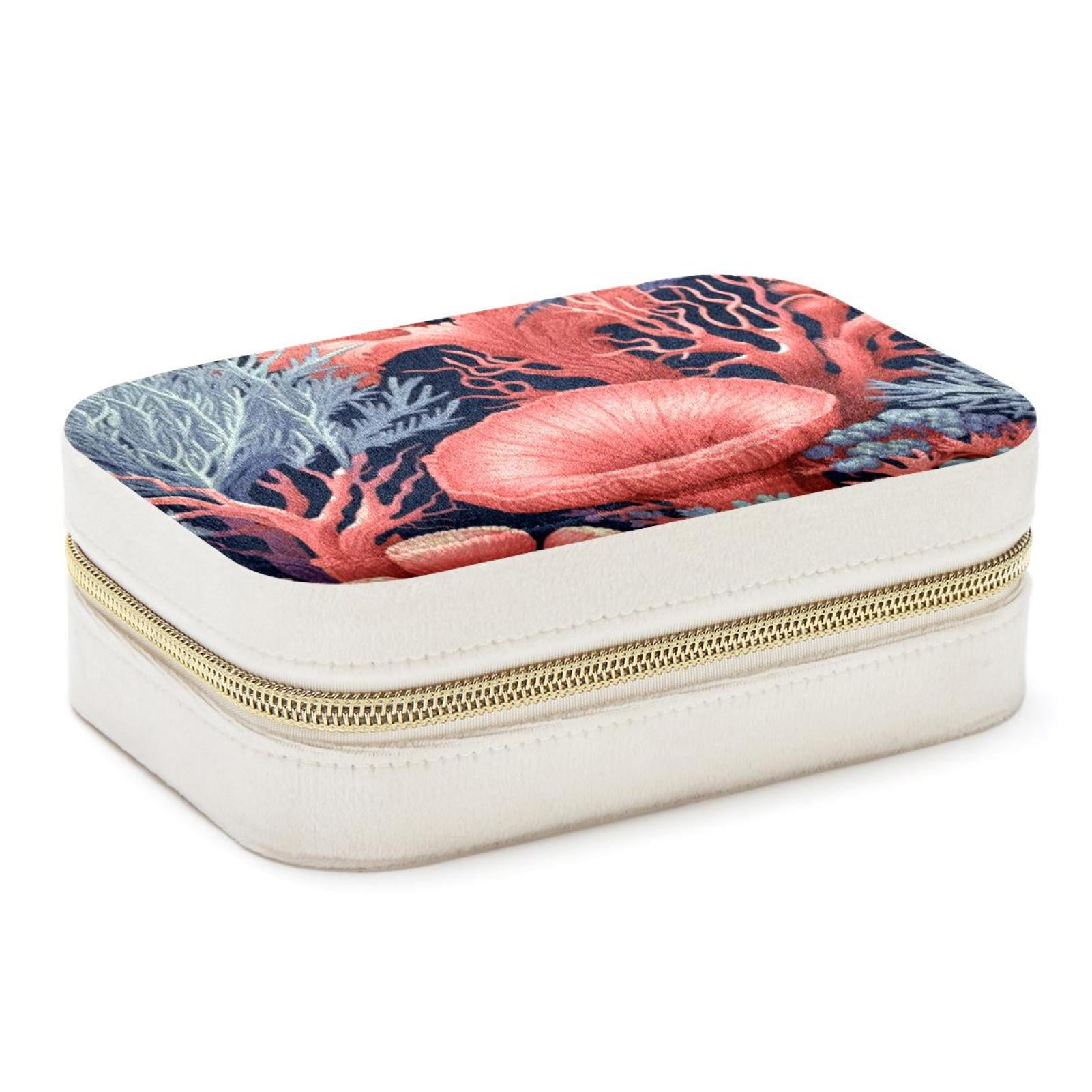 Coral Velvet Portable Storage Box with Removable Compartment: Gift ...