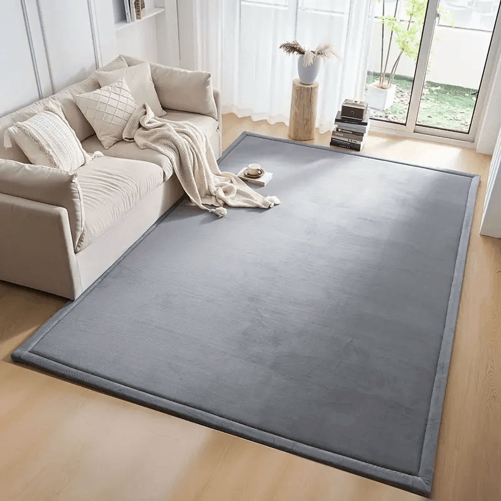 [Coral Velvet Tatami Mat] 1pc Coral Velvet Tatami Mat, Non-Slip Backing ...